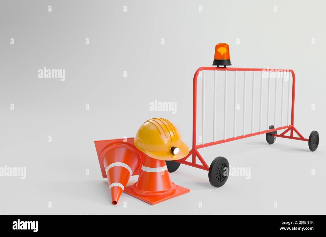 emergency and fixing problem on white background, 3d illustration ...