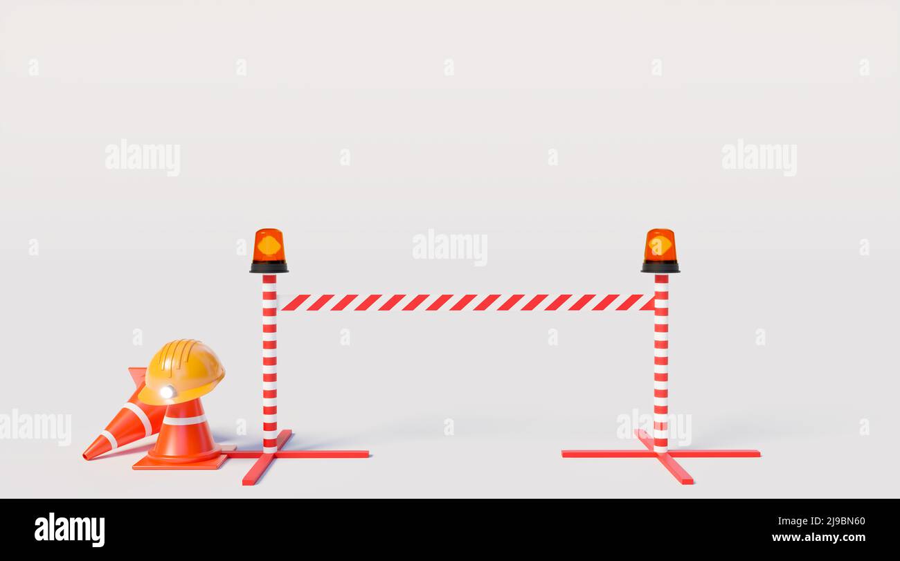 emergency and fixing problem on white background, 3d illustration ...