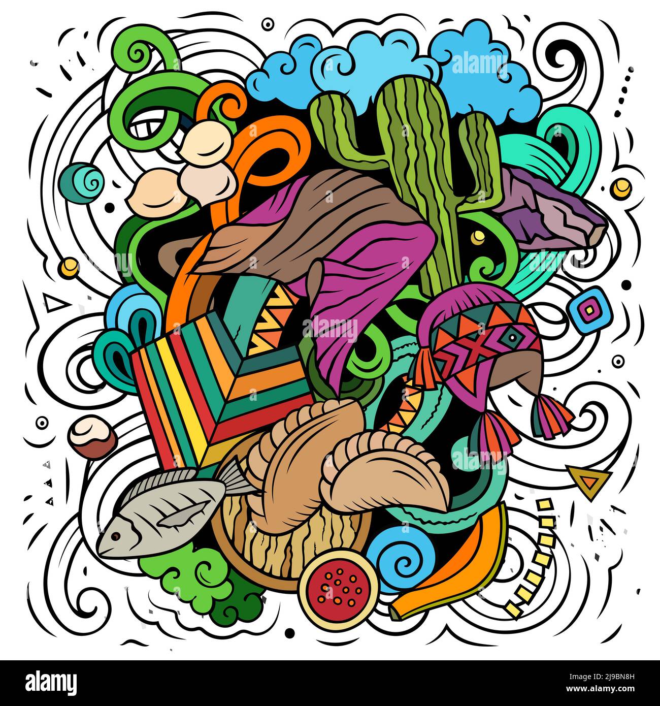 Bolivia hand drawn cartoon doodles illustration Stock Vector Image & Art - Alamy
