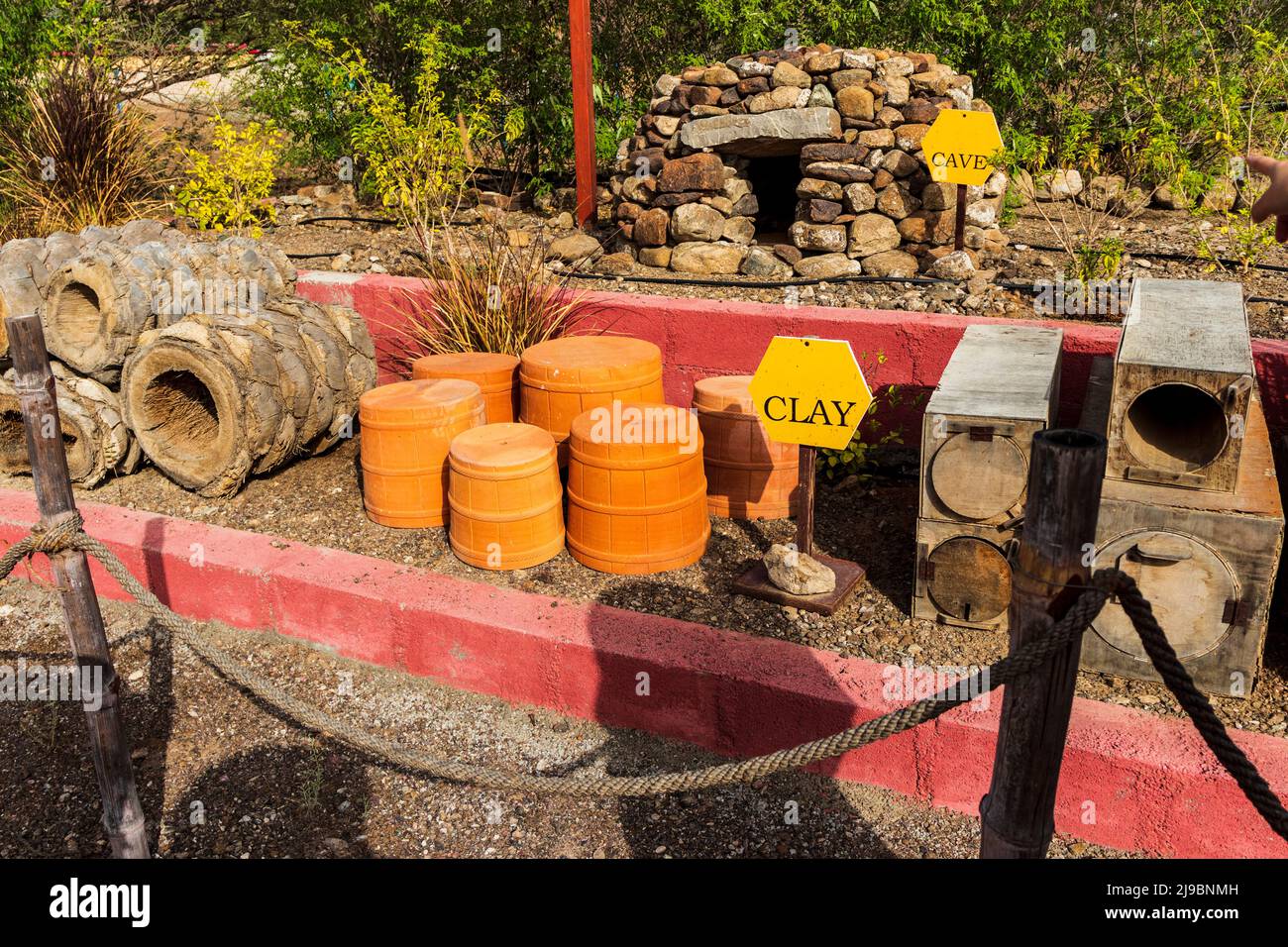 Different types of bee hives in display Stock Photo - Alamy