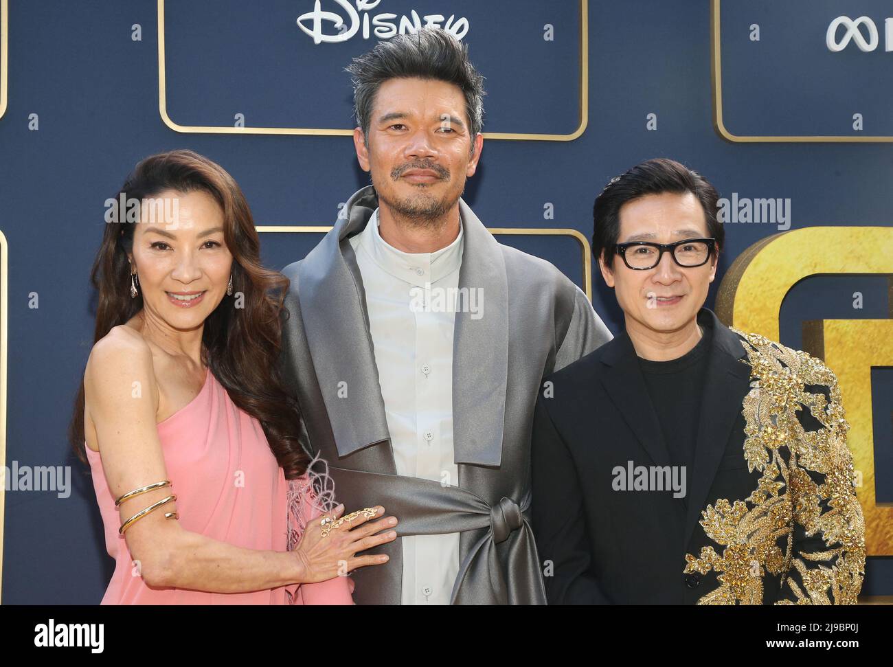 LOS ANGELES, CA - MAY 21: Michelle Yeoh, Destin Daniel Cretton, Ke Huy Quan, at the Gold House's ...