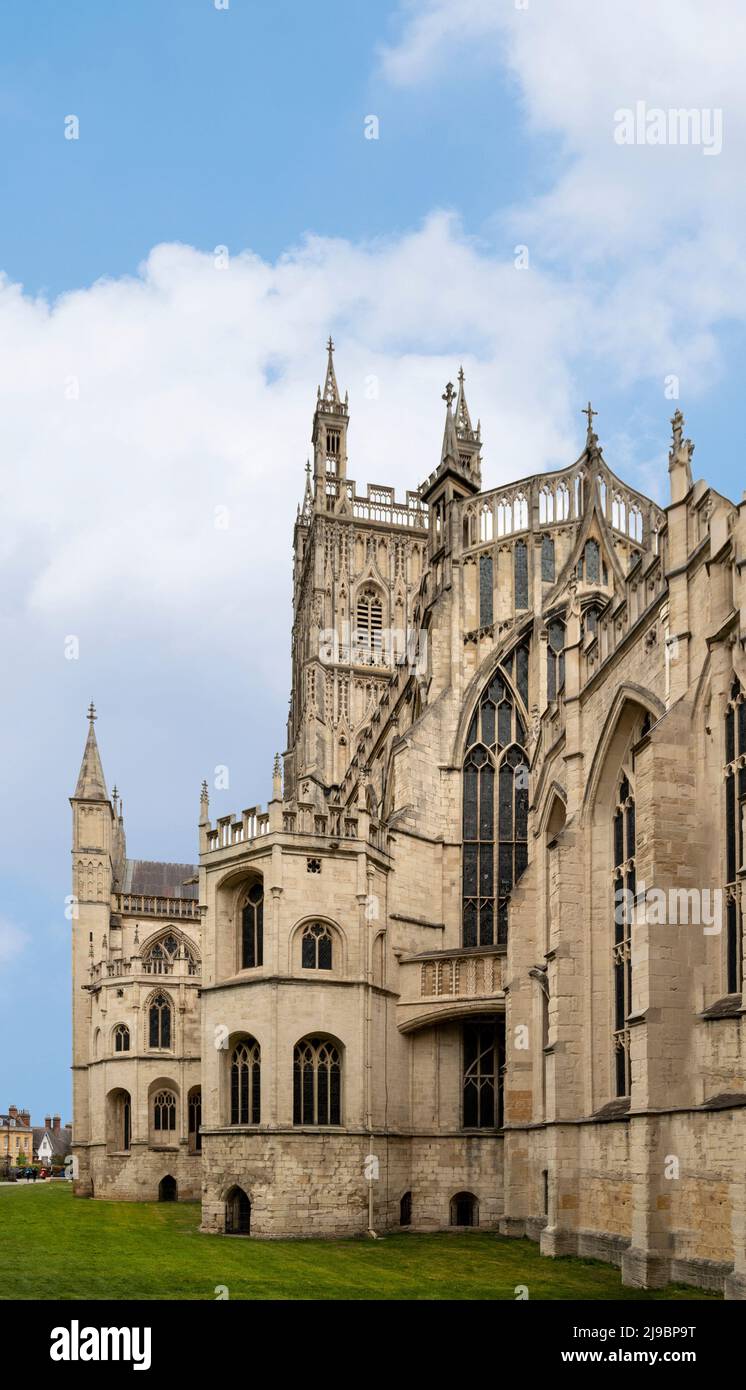 Rear view of Gloucester Cathedral a.k.a. the Cathedral Church of St ...