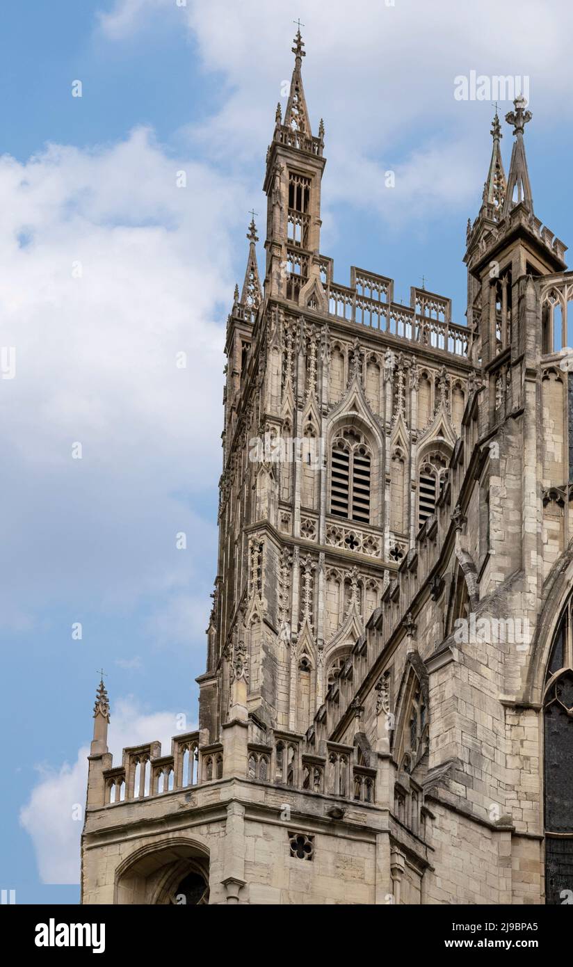 View of the tower of Gloucester Cathedral a.k.a. the Cathedral Church ...