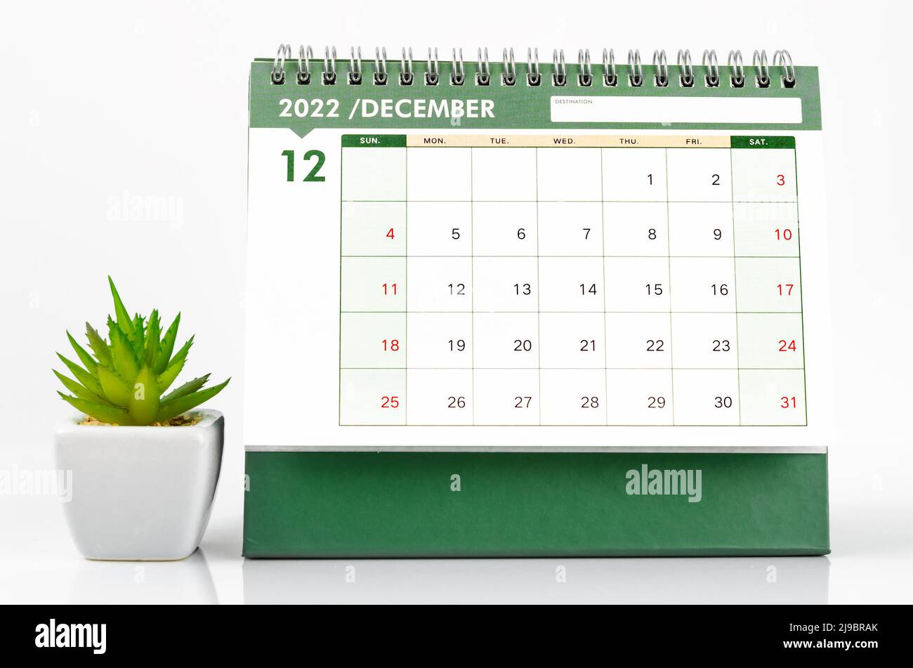 The December 2022 desk calendar on white background Stock Photo - Alamy