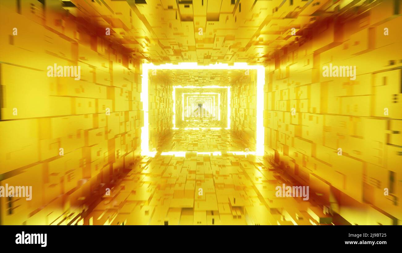 Long gold corridor intro tunnel hi-res stock photography and images - Alamy