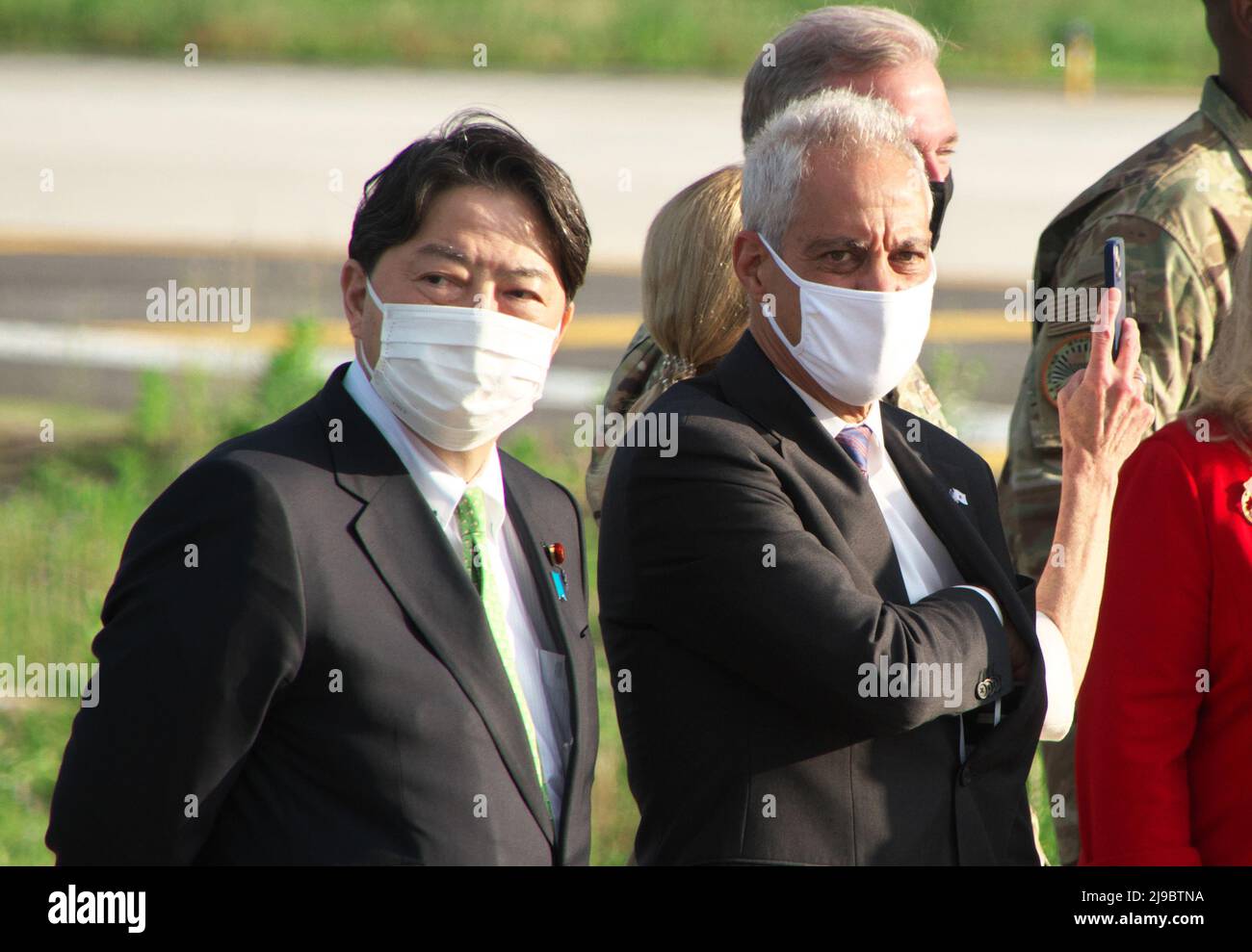 Fussa, Japan. 22nd May, 2022. U.S. ambassador to Japan Rahm Emaniel ...