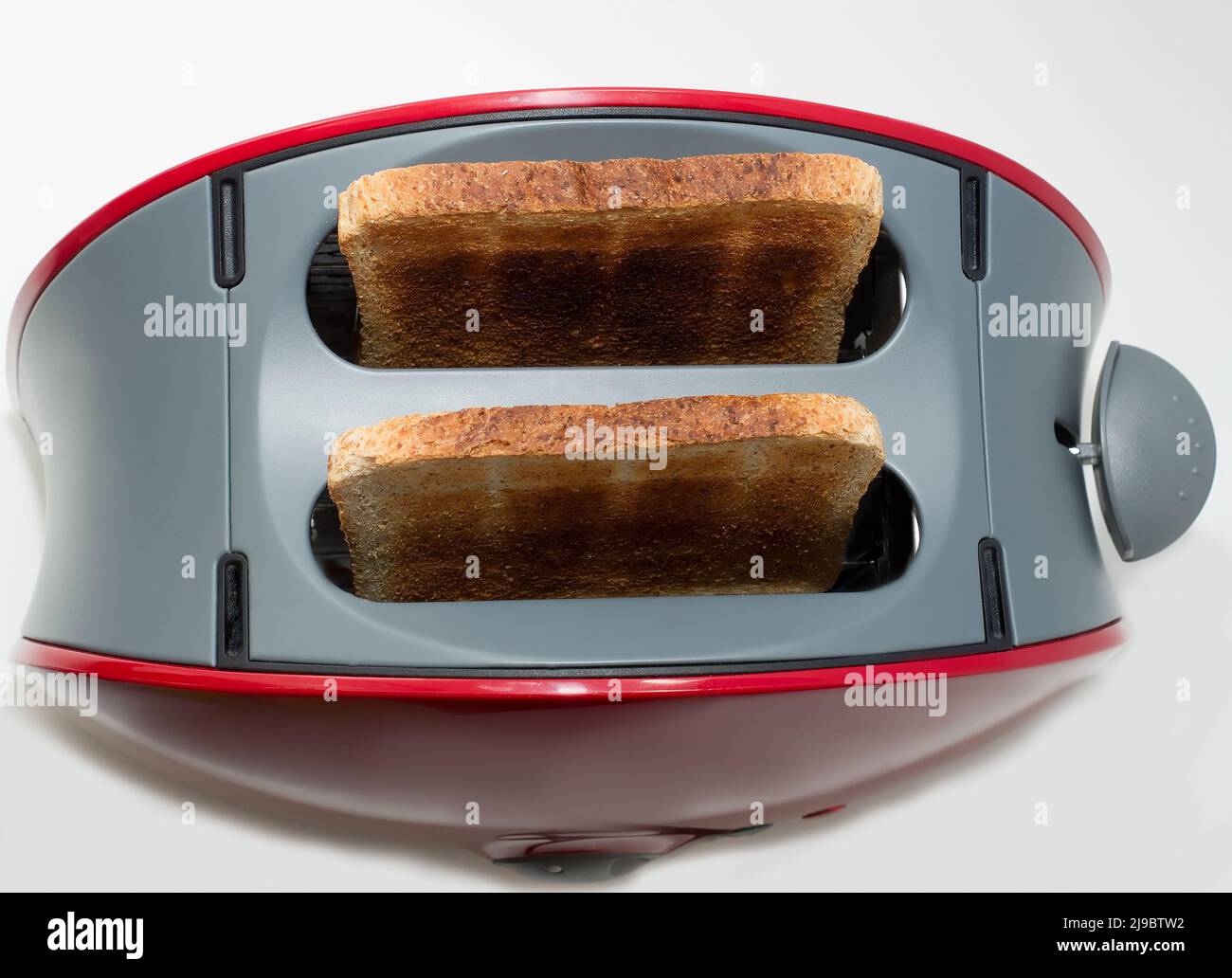 Toaster with toasted bread isolated on white background, Kitchen ...