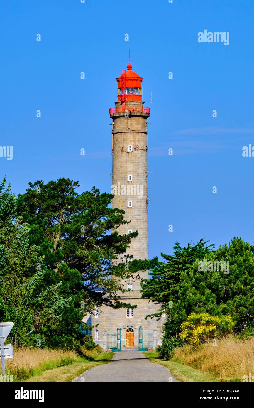 France, Morbihan, Belle-Ile-en-mer, Bangor, Goulphar lighthouse or ...