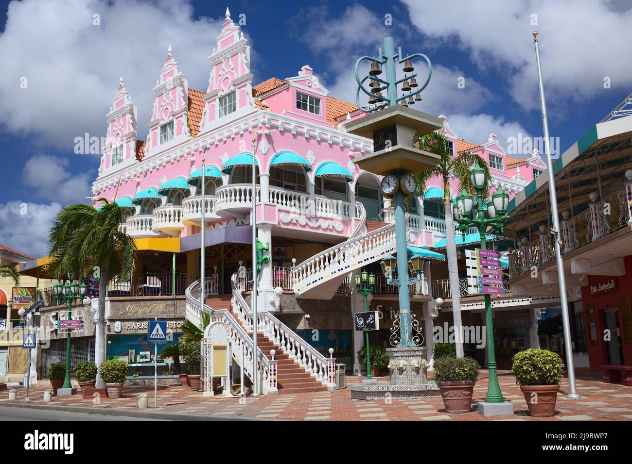 ORANJESTAD, ARUBA - DECEMBER 20, 2020: Royal Plaza Shopping Mall along ...