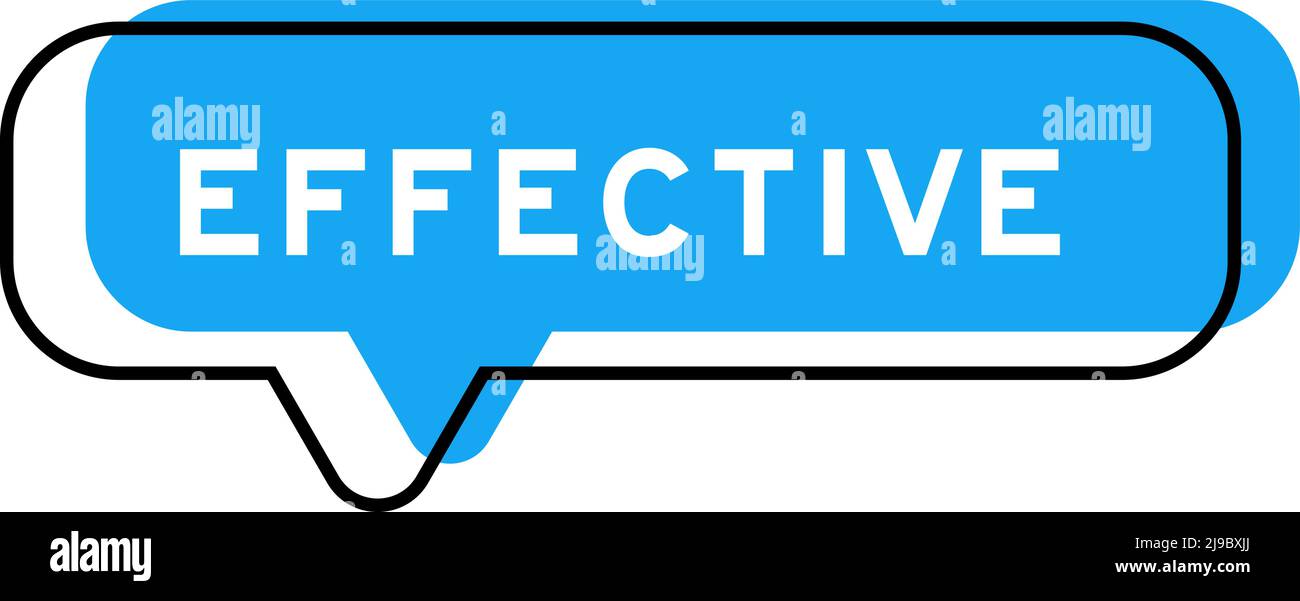 Speech banner and blue shade with word effective on white background ...