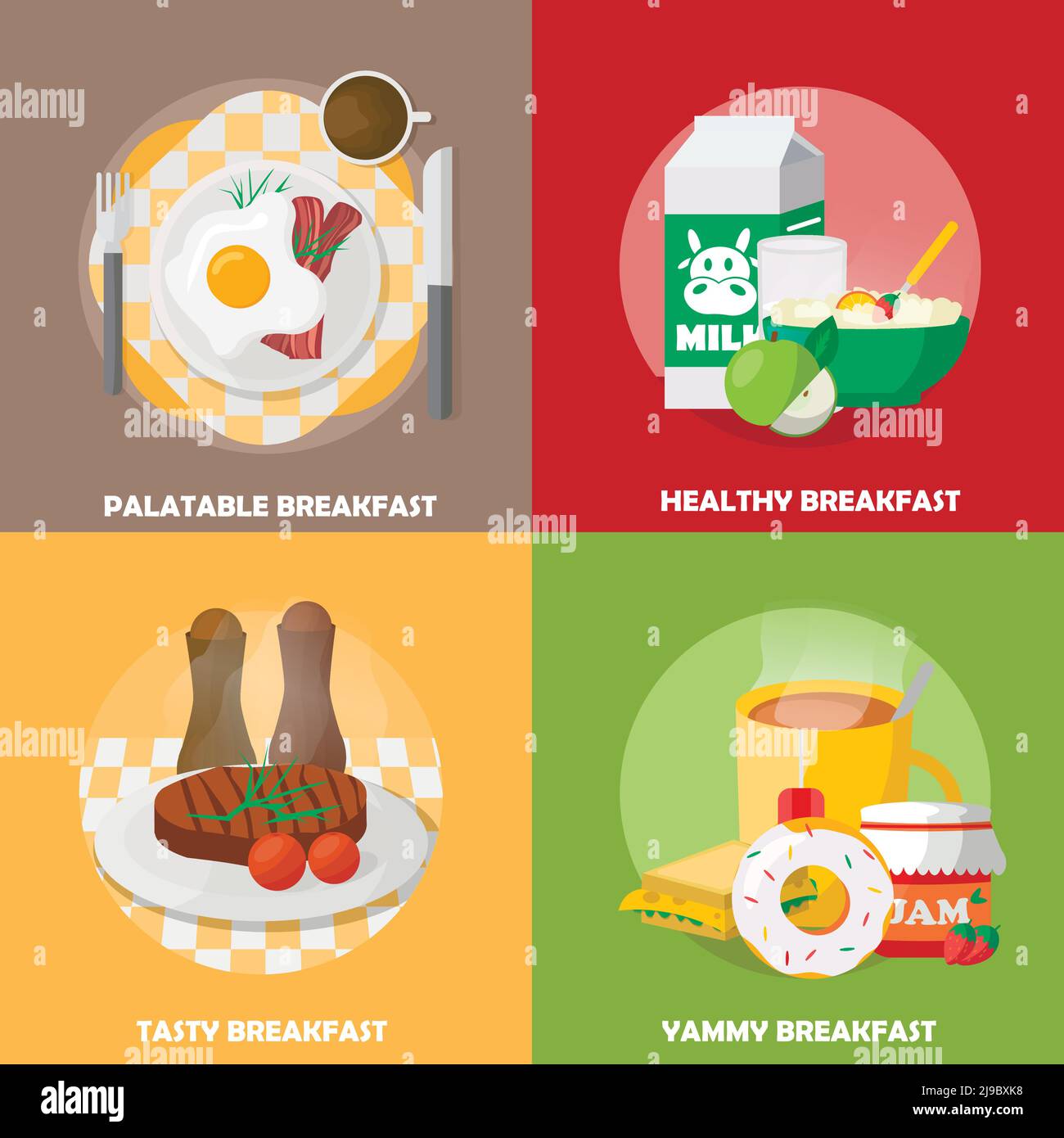 Breakfast colorful compositions with palatable eggs dish healthy ...