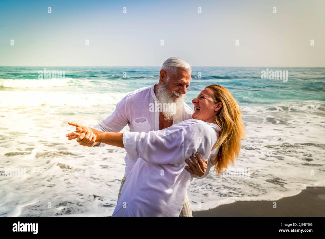lifestyle with caucasian senior couple Stock Photo - Alamy
