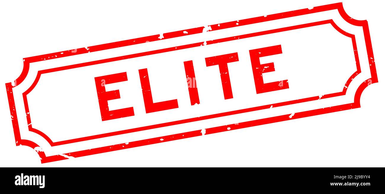 Grunge red elite word rubber seal stamp on white background Stock ...