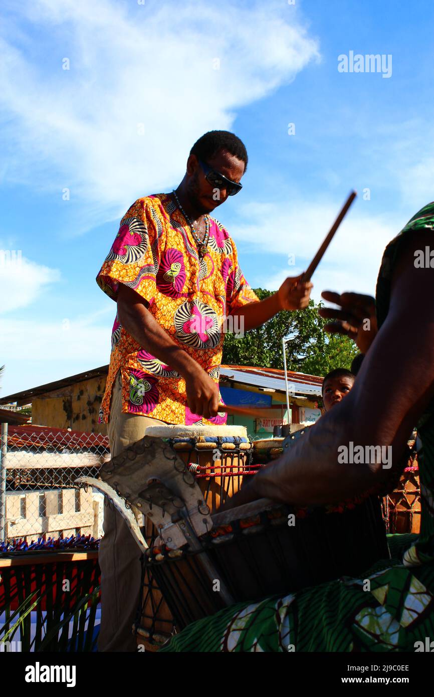 PUNTA GORDA, BELIZE - SEPTEMBER 10, 2015 colourful Drums not Guns ...