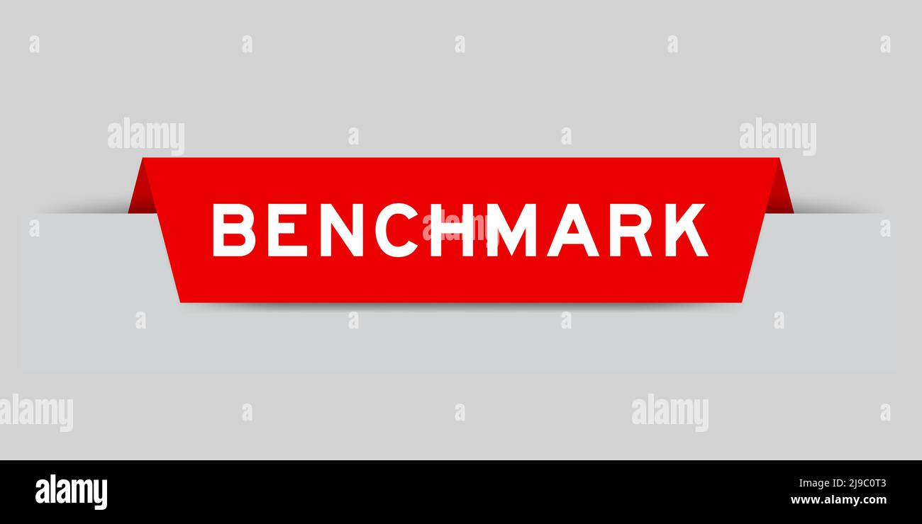 Red color inserted label with word benchmark on gray background Stock ...