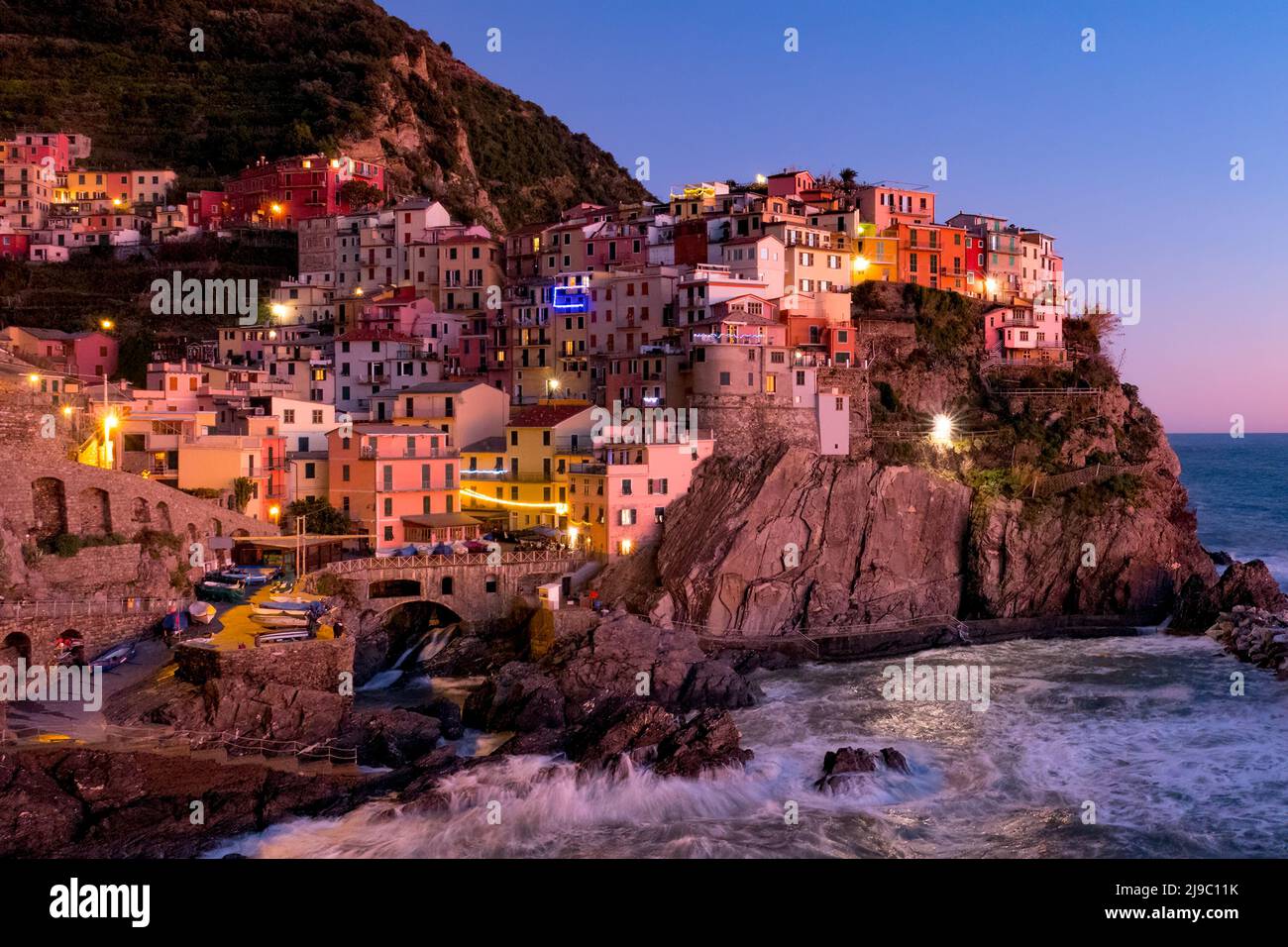 Colorful cliffside houses in Maranola, Cinque Terre, northern Italy ...