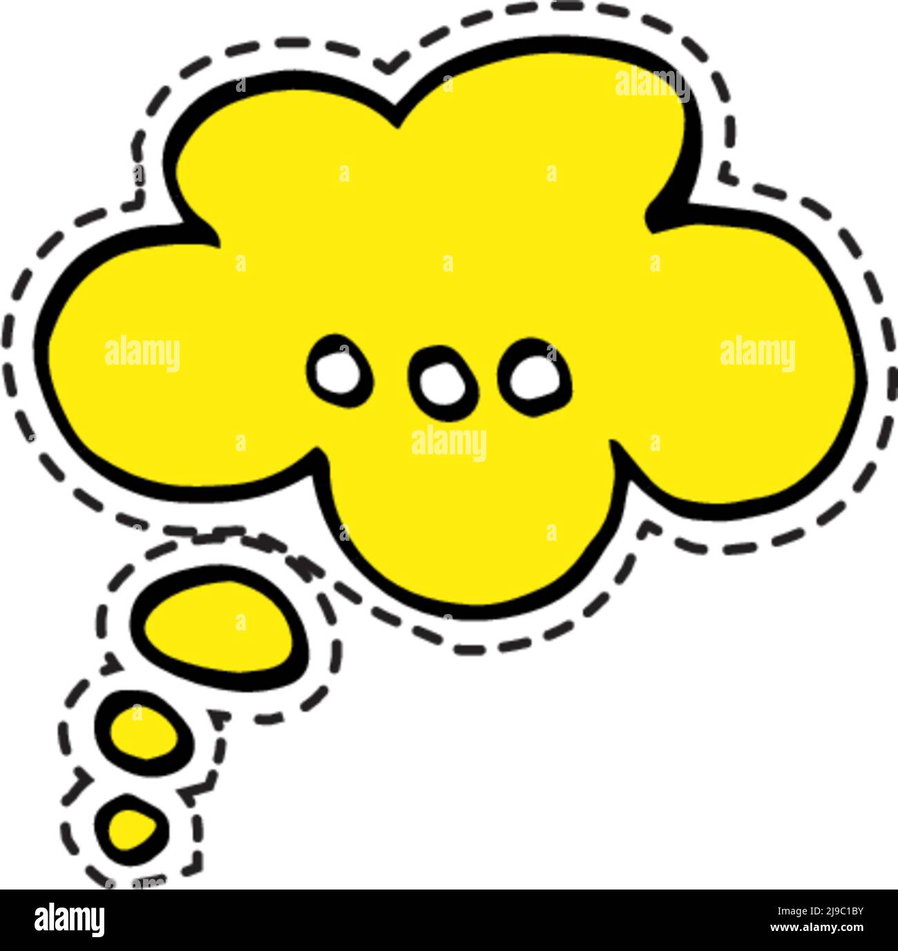 Thought bubble with dots, thinking chat sticker Stock Vector Image ...
