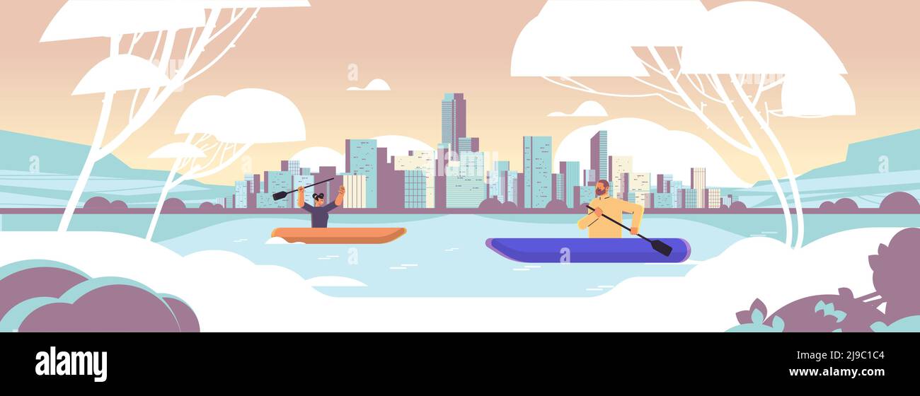 Two canoe Stock Vector Images - Alamy