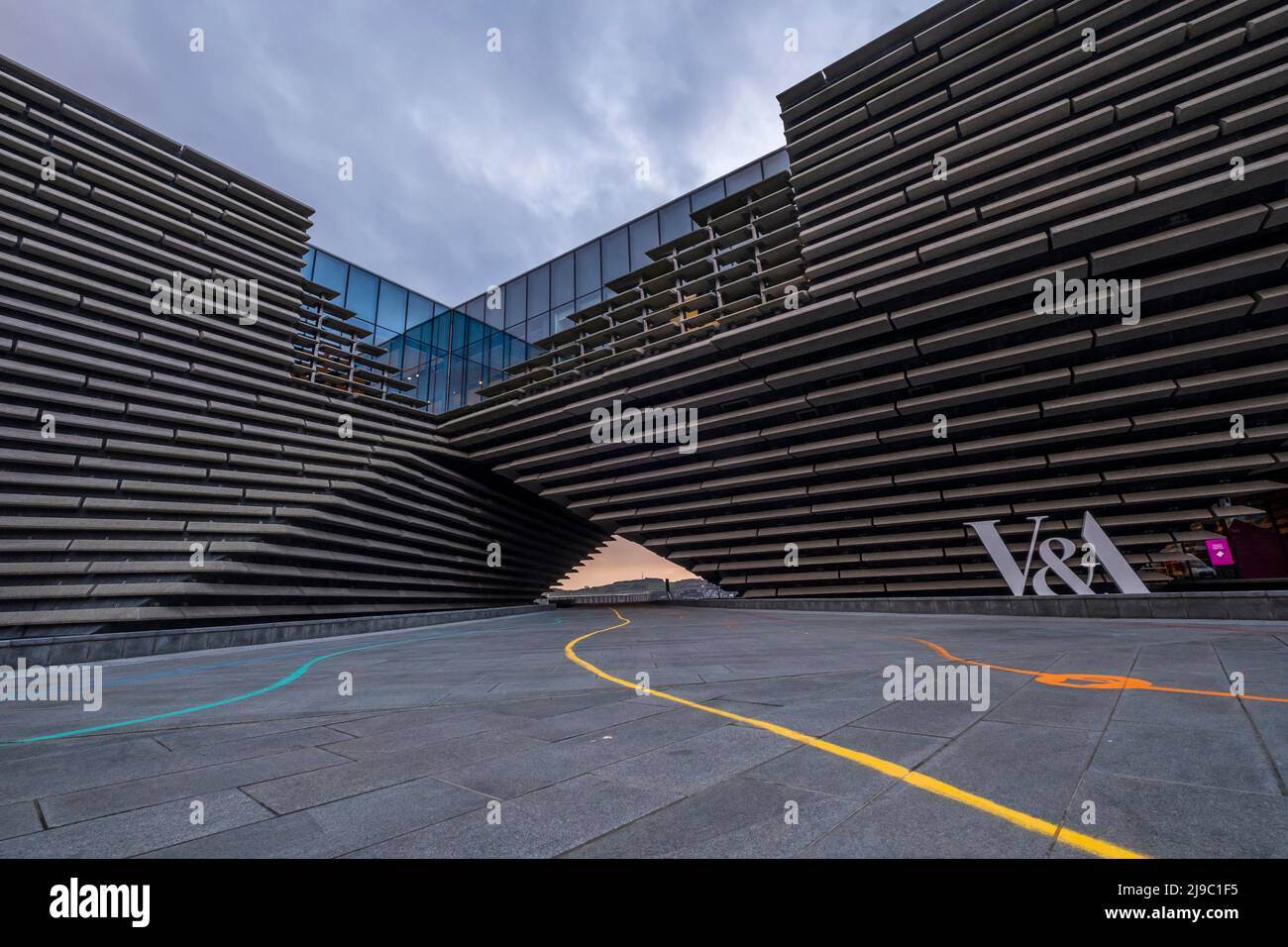 The modern design museum of V and A in Dundee during the Covid19 ...