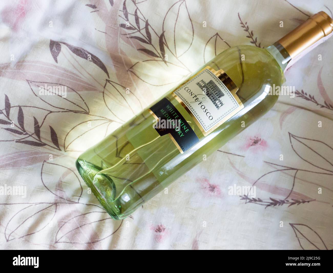 Medium Dry white wine Conte Fosco. 2021 Stock Photo - Alamy