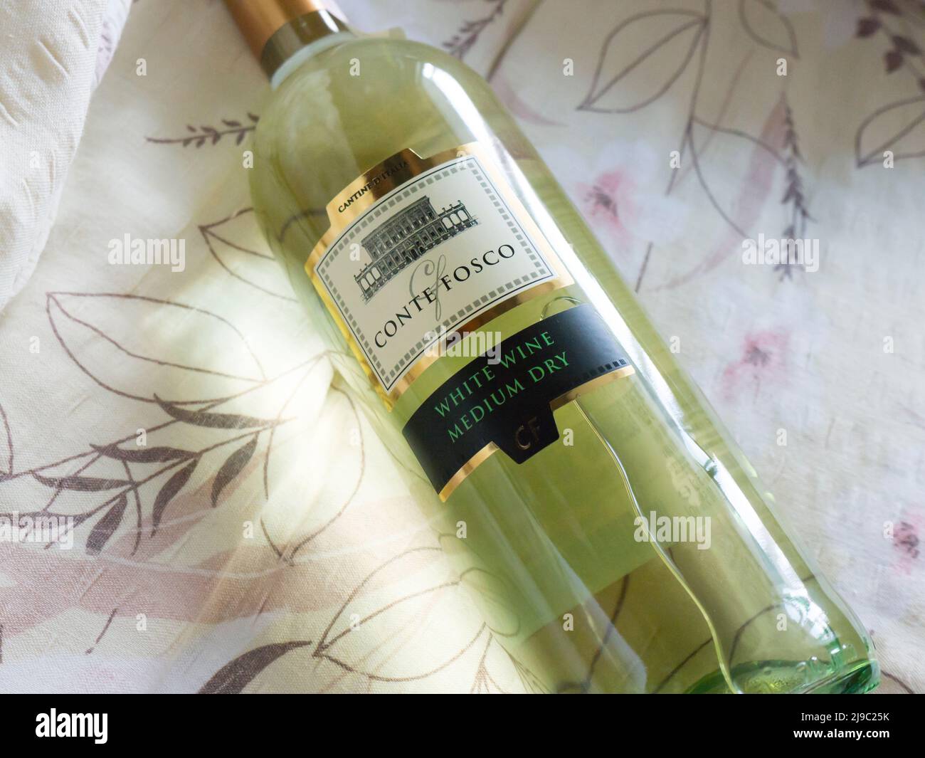 Medium Dry white wine Conte Fosco. 2021 Stock Photo - Alamy