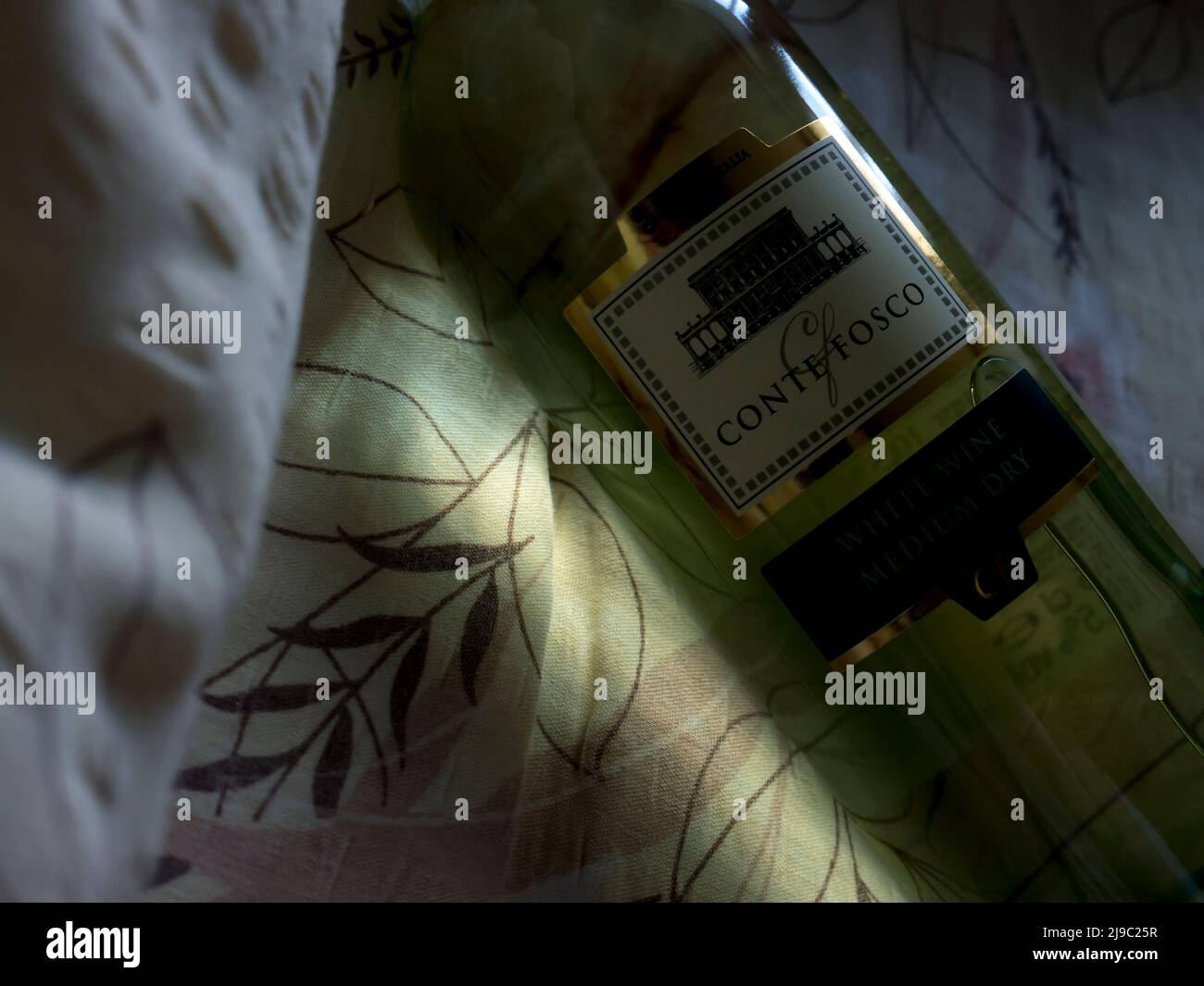 Medium Dry white wine Conte Fosco. 2021 Stock Photo - Alamy