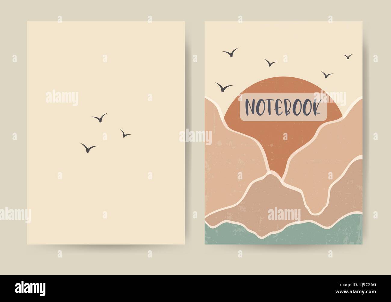 Cover design with textured mountain landscape. Size A4 Stock Vector ...