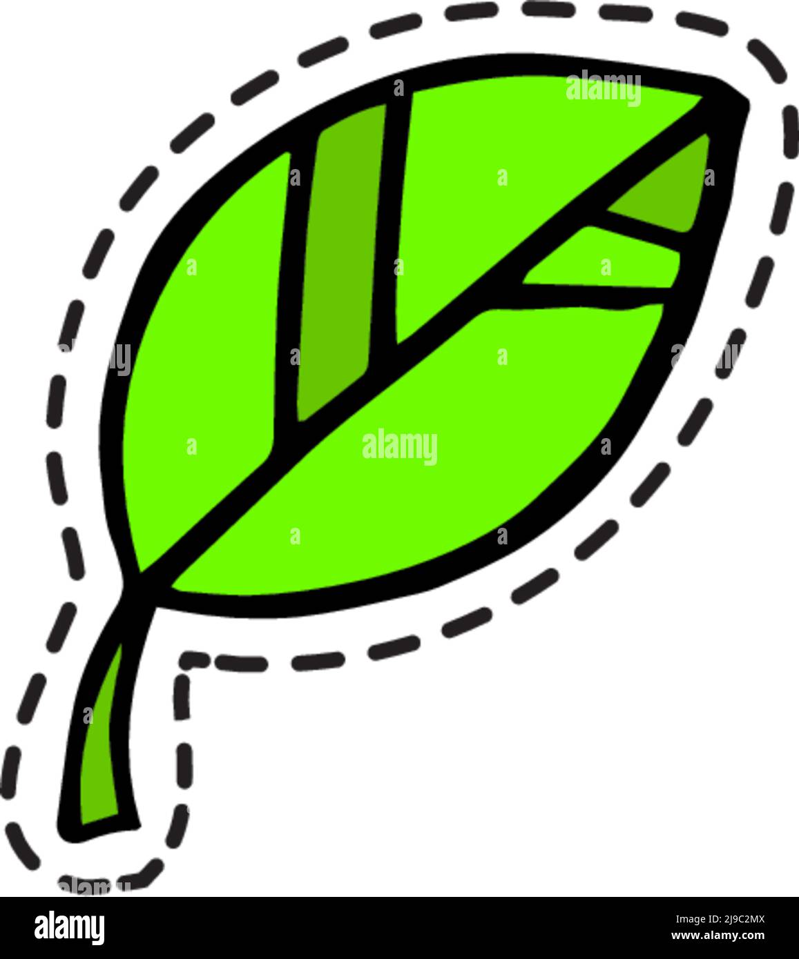 Sticker green leaf icon Stock Vector Images - Alamy