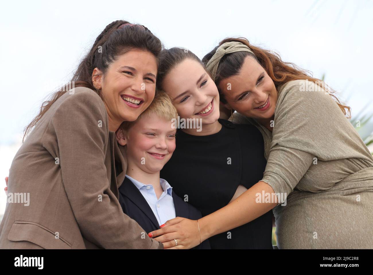 Cannes, France. 22nd May, 2022. Lise Akoka, Timeo Mahaut, Mallory ...