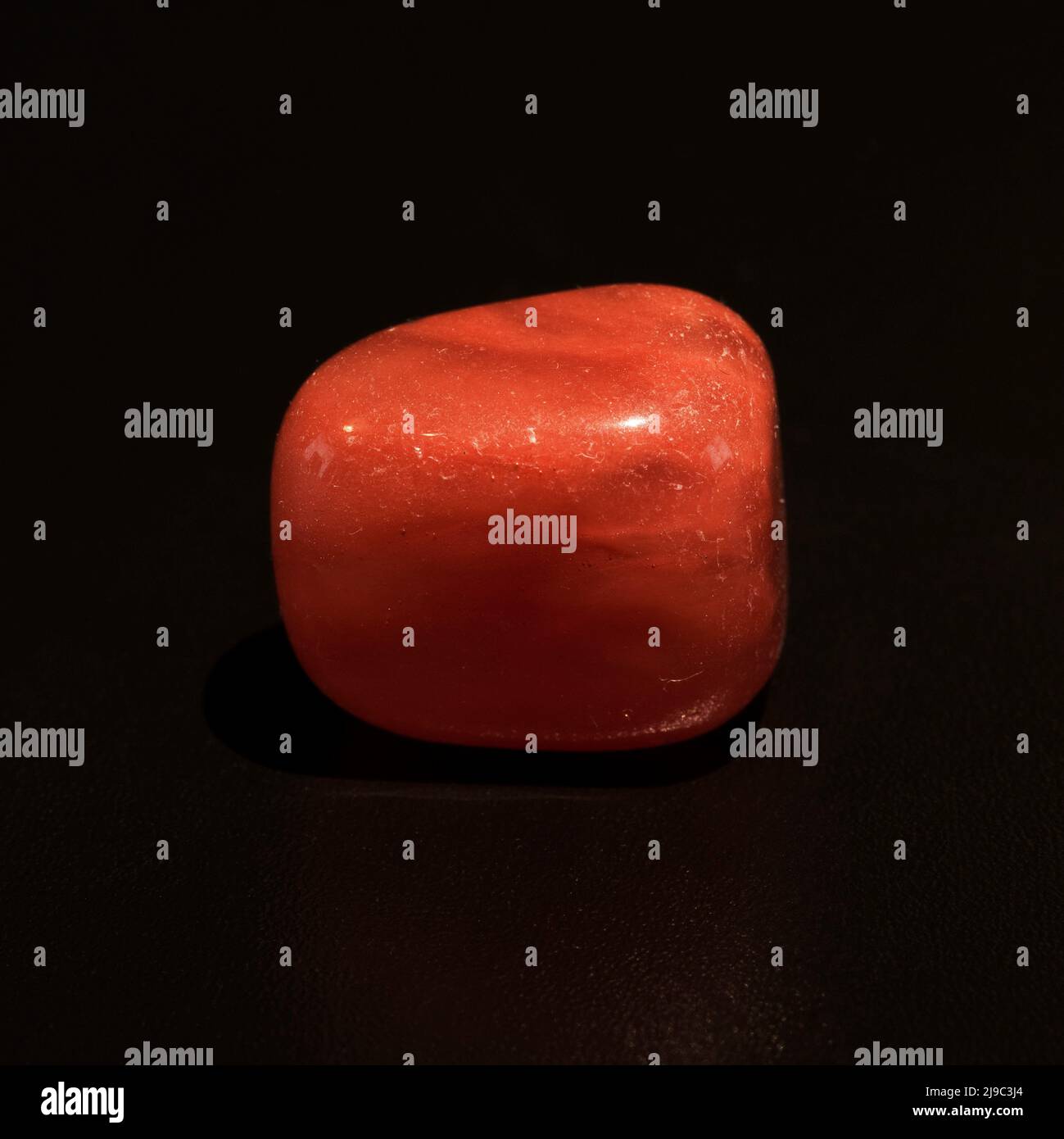 Macro close up colour photograph of 'Cherry Quartz' a semi precious ...