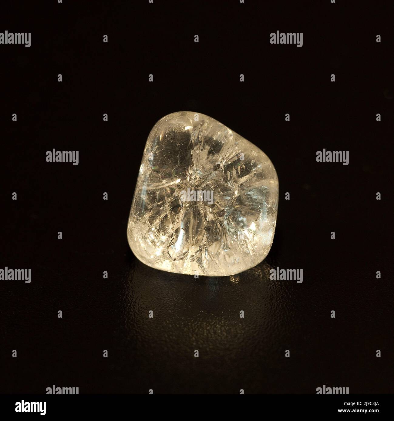 Macro close up colour photograph of 'Crackle Quartz' a semi precious ...