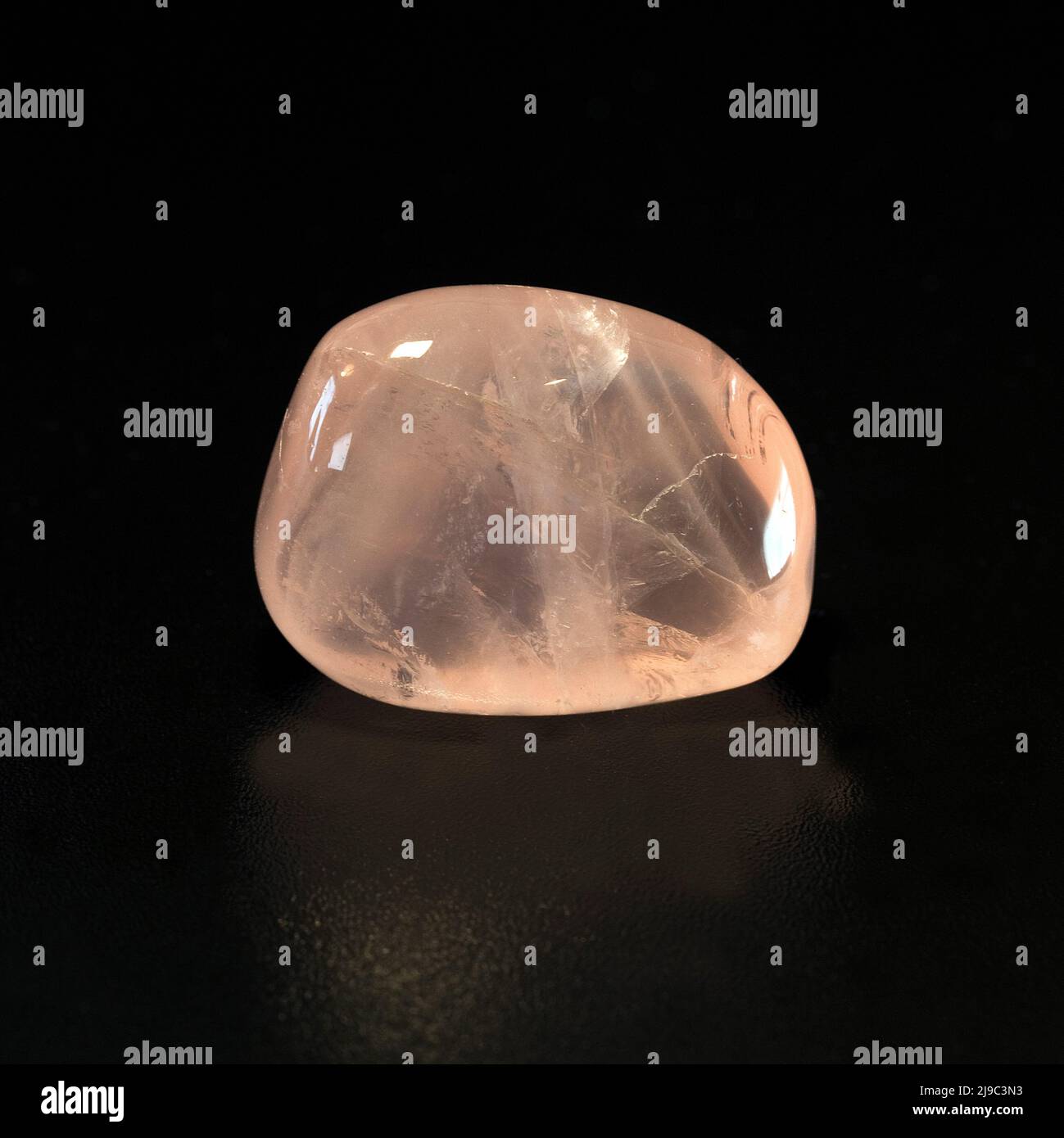 Macro close up colour photograph of Rose Quartz' a semi precious ...