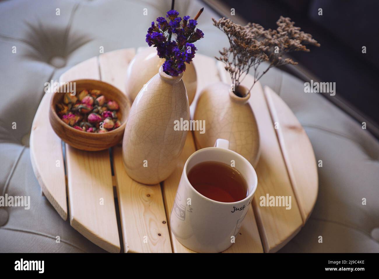 Photo of tea and table design in the house is very simple and stylish ...