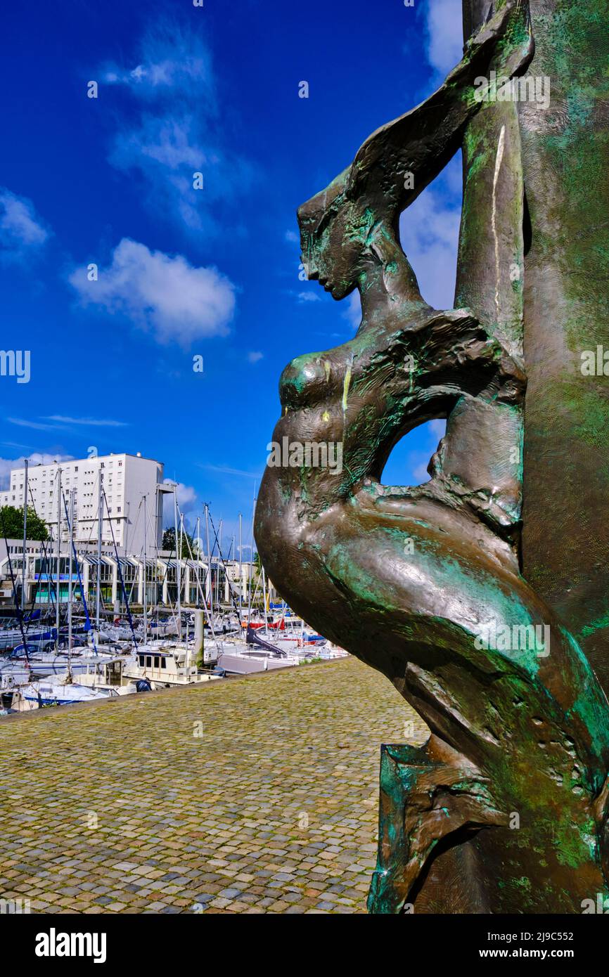 France, Morbihan, the harbor of Lorient, Lorient, quai des Indes street ...