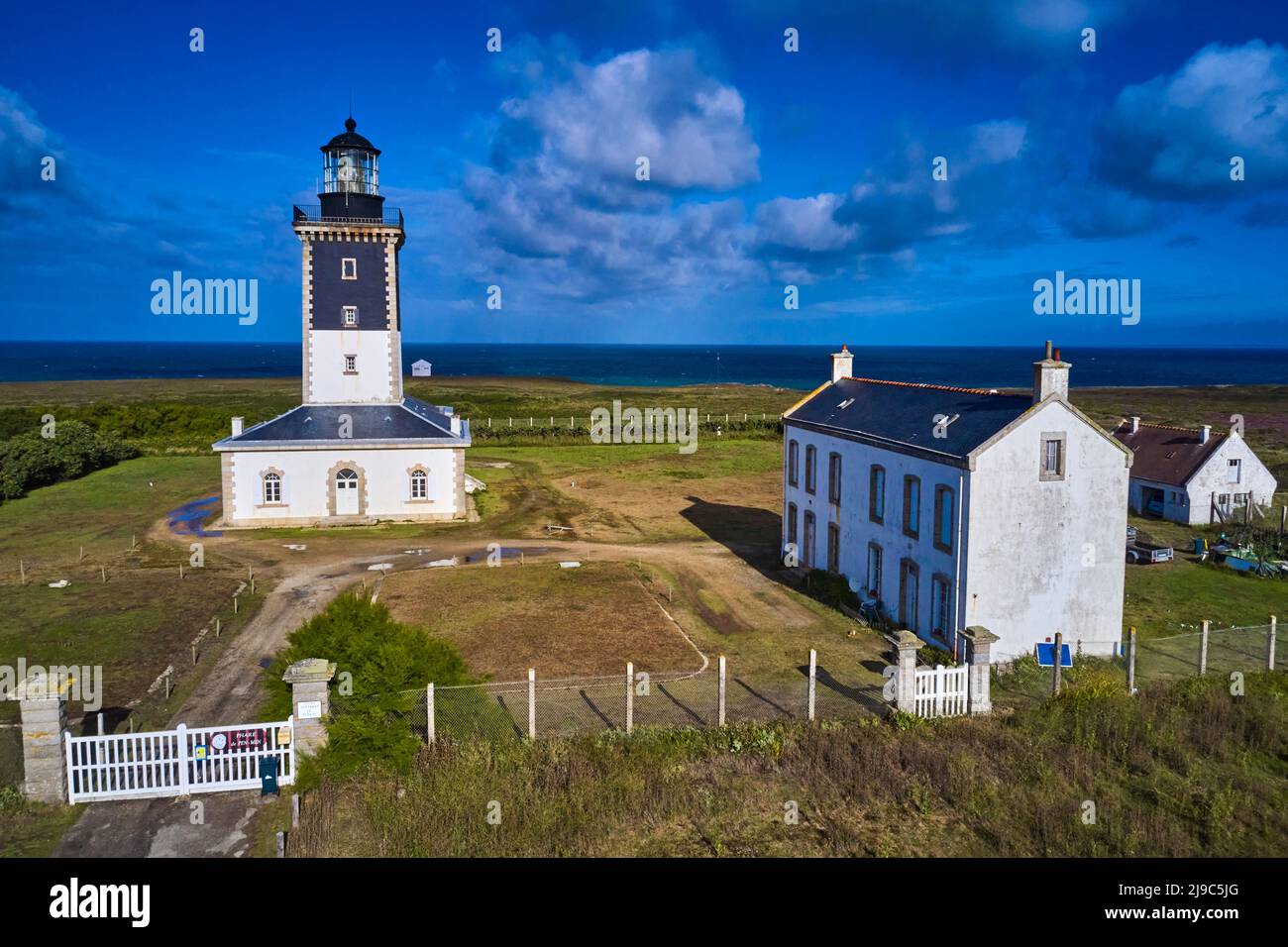 France, Morbihan, island of Groix, Pen Men lighthouse Stock Photo - Alamy