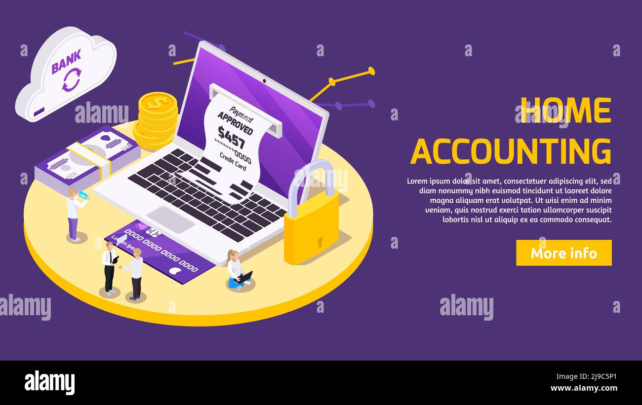 Online payment isometric banner with conceptual icons and symbols of ...
