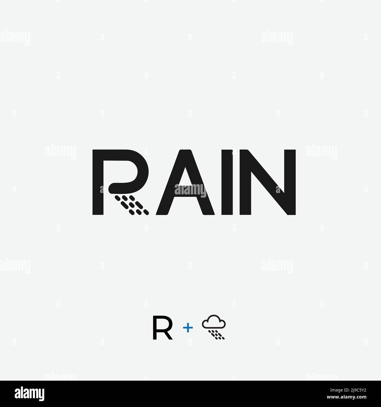 Rain logo with R letter having water drops Stock Vector Image & Art - Alamy