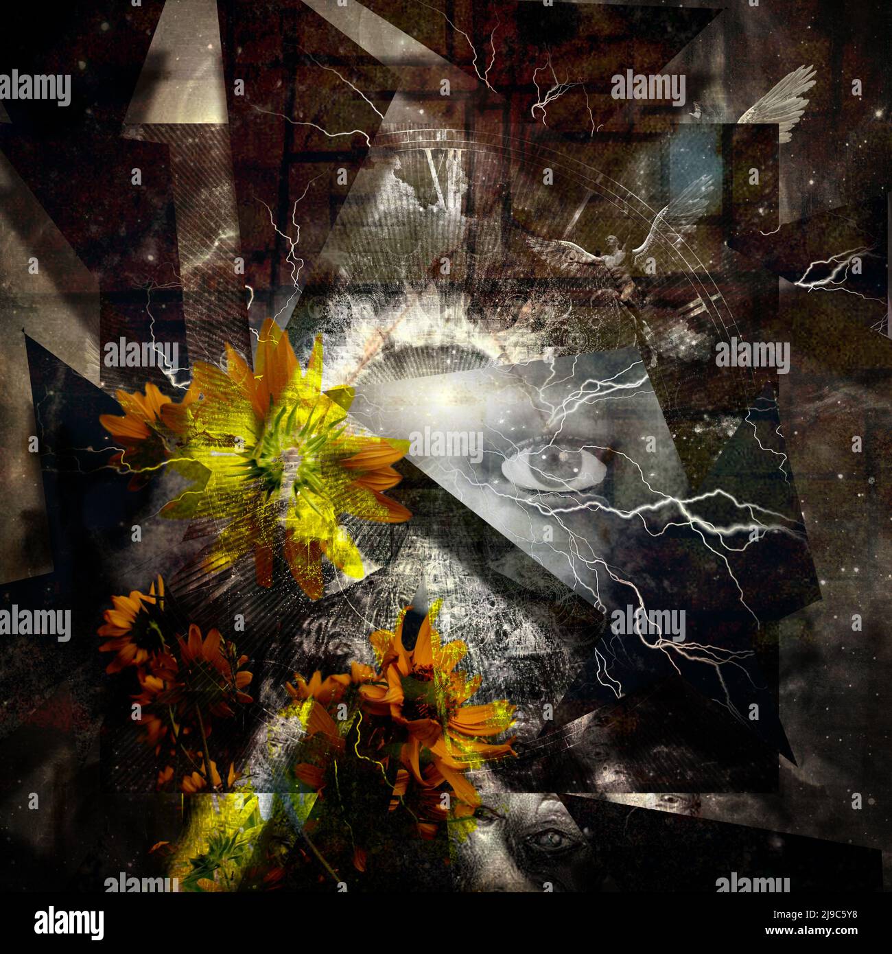 Surreal art. Shards of reality. 3D rendering Stock Photo - Alamy