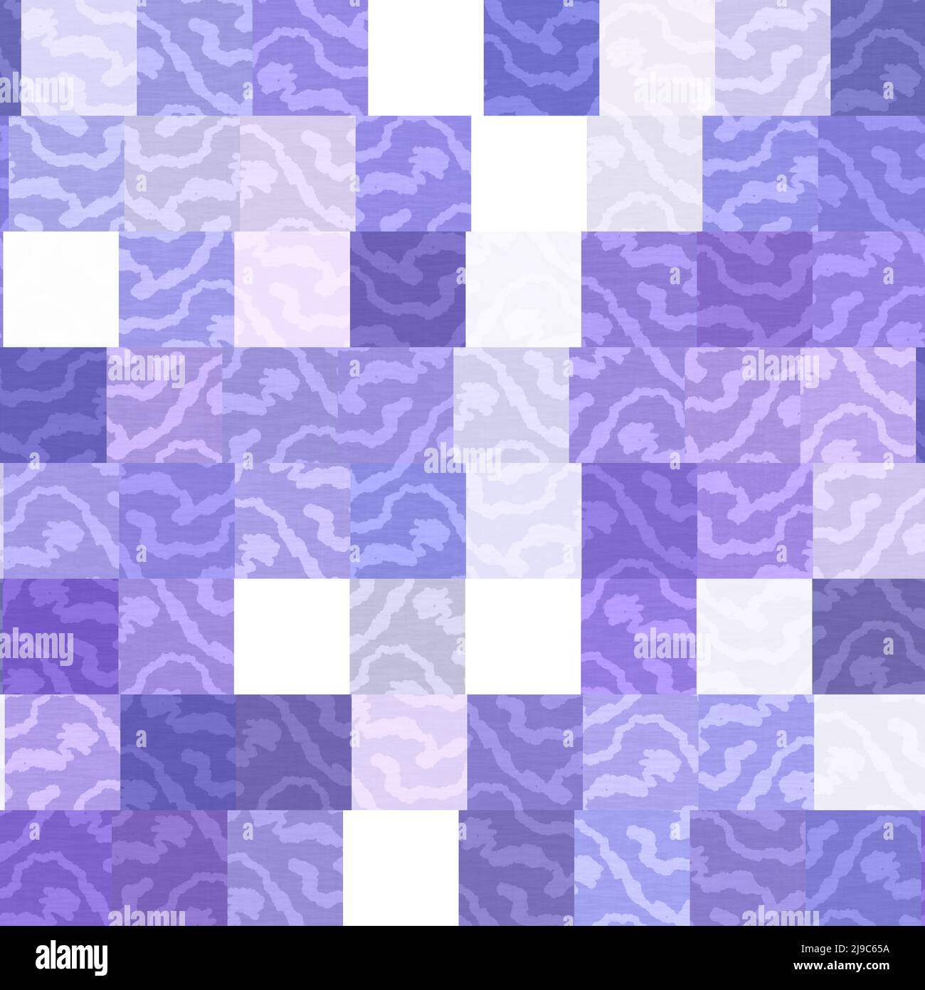Random patchwork purple mosaic pixel grid seamless pattern. Modern ...