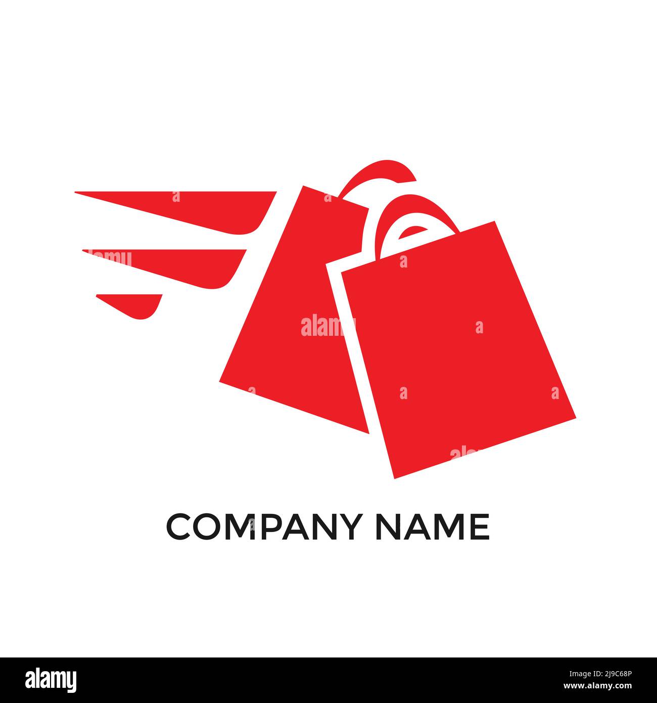 Shopping bag logo with fast delivery, Christmas shopping bag logo Stock ...