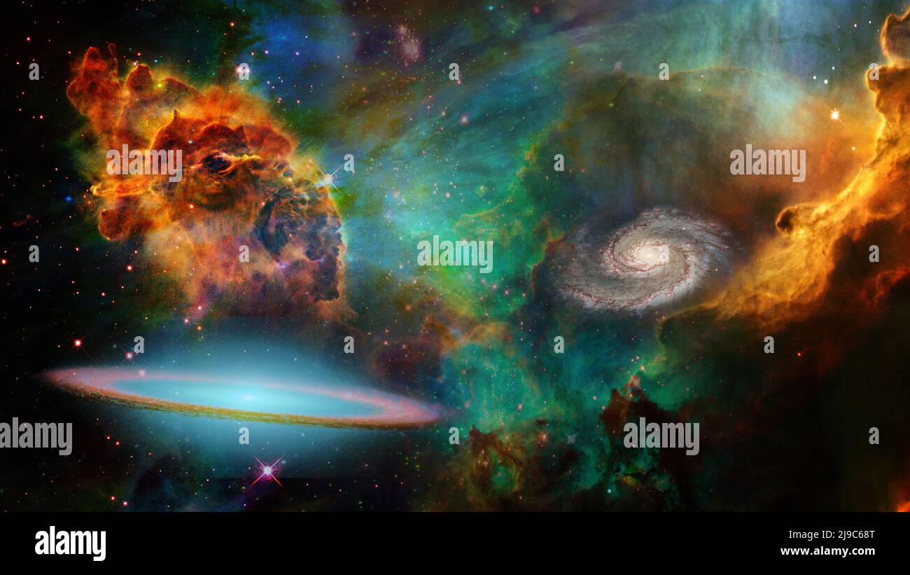 Deep Space. Elements of this image furnished by NASA. 3D rendering ...