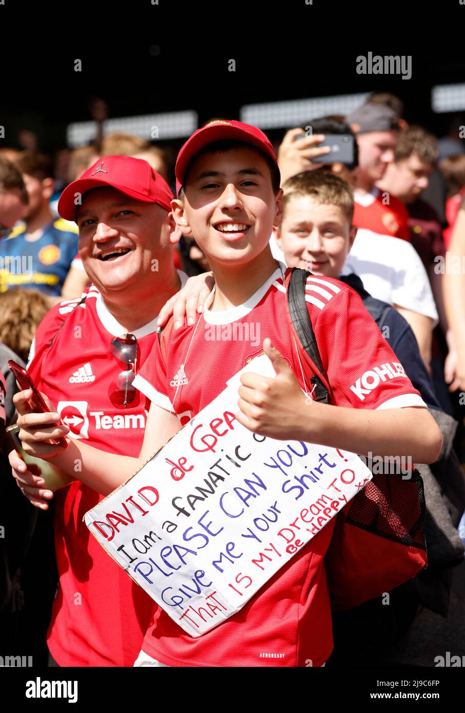 Manchester United fans in the stands before the Premier League match at ...