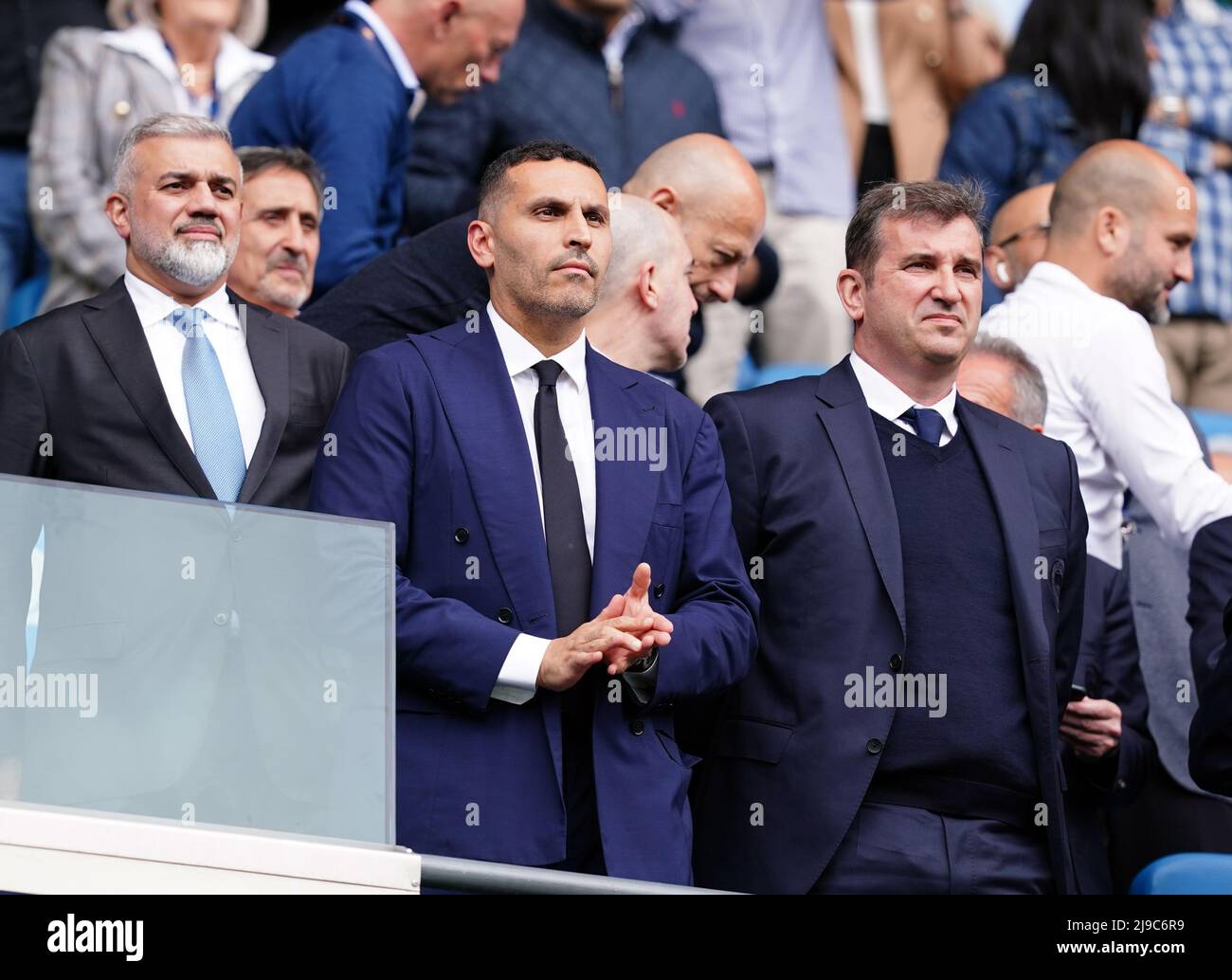 Chairman khaldoon al mubarak and chief executive ferran soriano right ...
