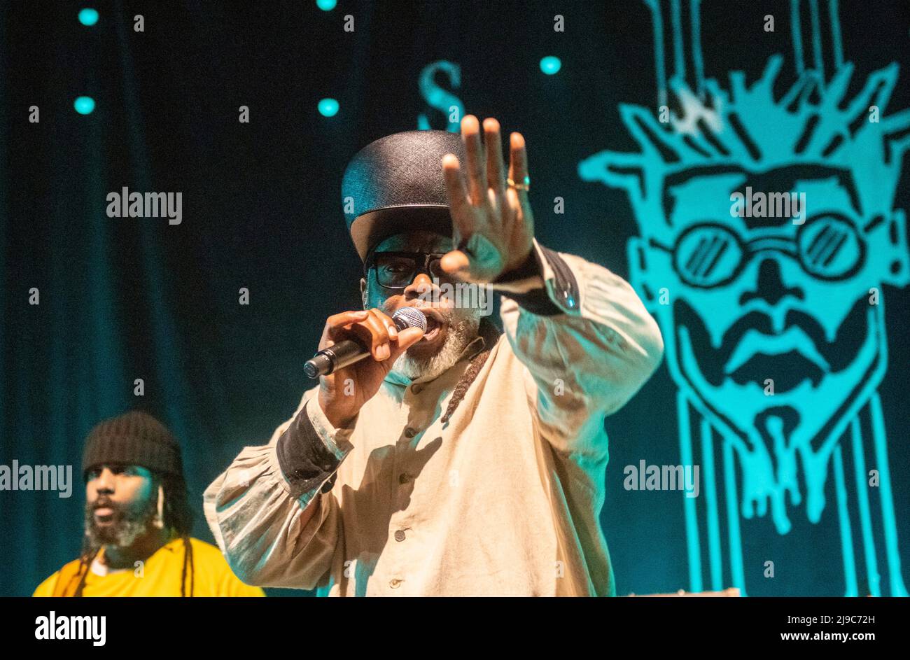 Soul II Soul singer and producer Jazzie B playing a live gig at the ...