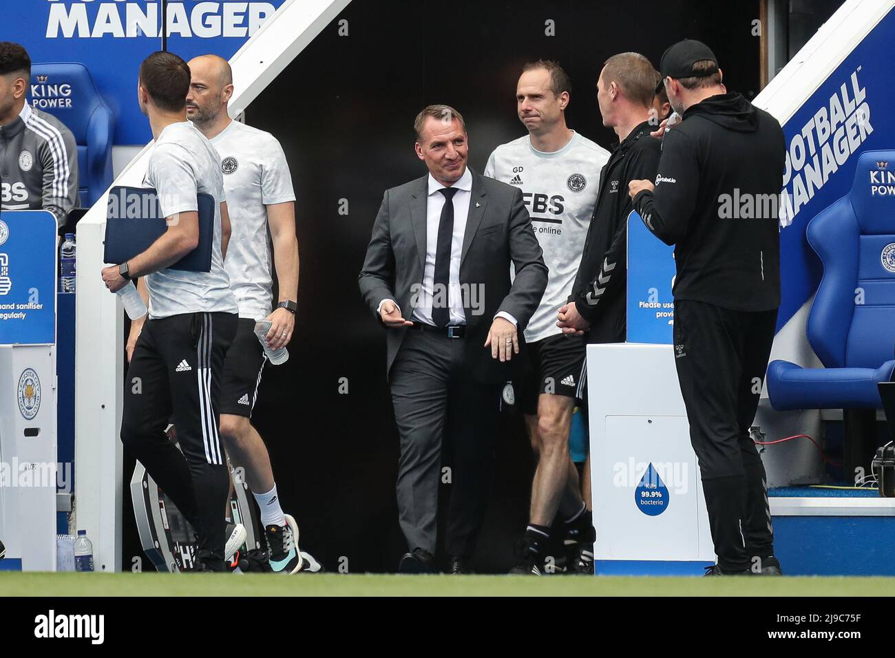 Brendan Rogers manager of Leicester City walks out of the tunnel ahead ...