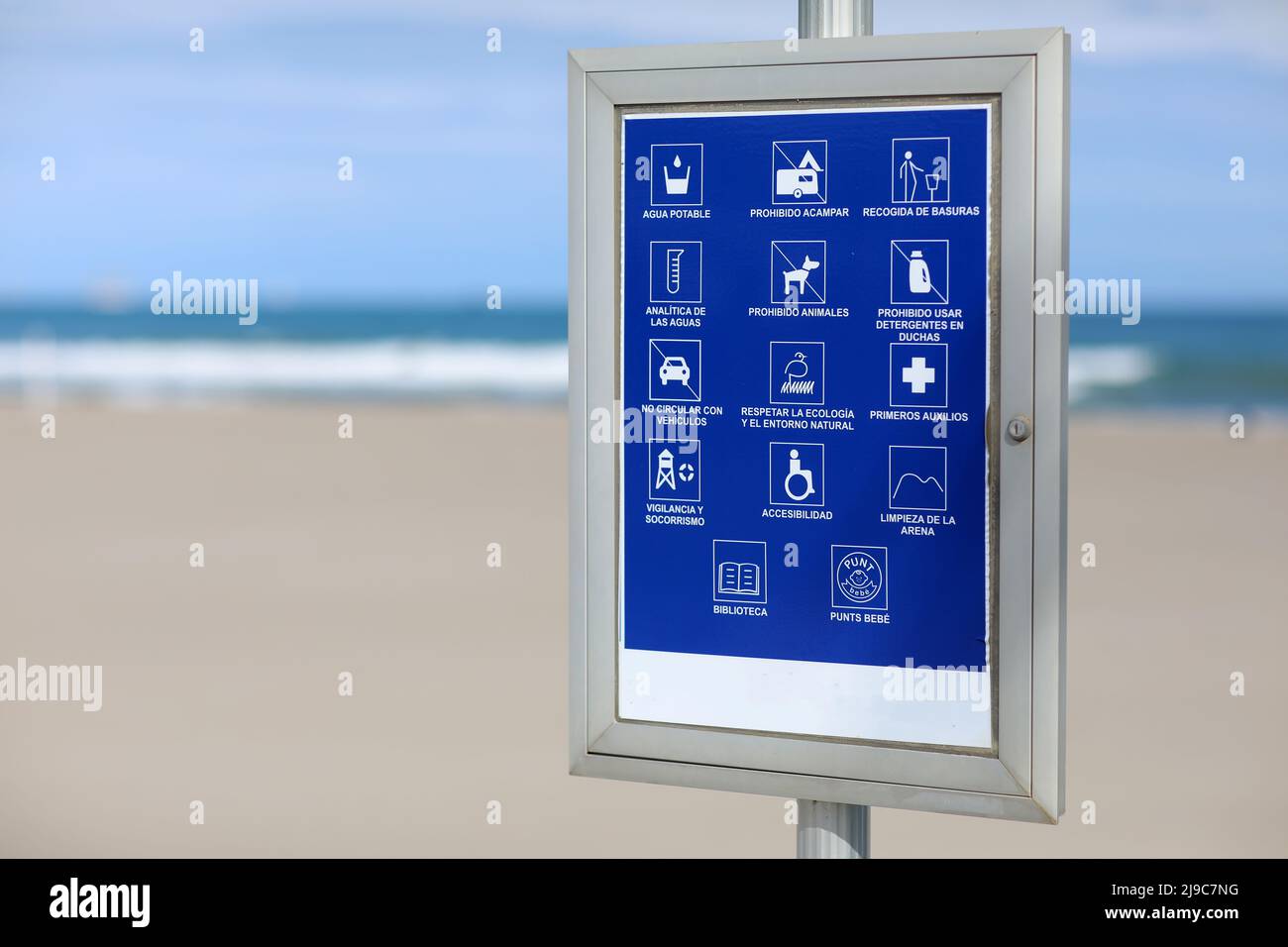 beach rules signs on board by the sea. Public information notice at ...