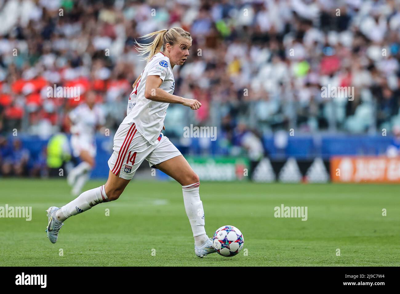 Ada Hegerberg of Olympique Lyonnais seen in action during the UEFA ...