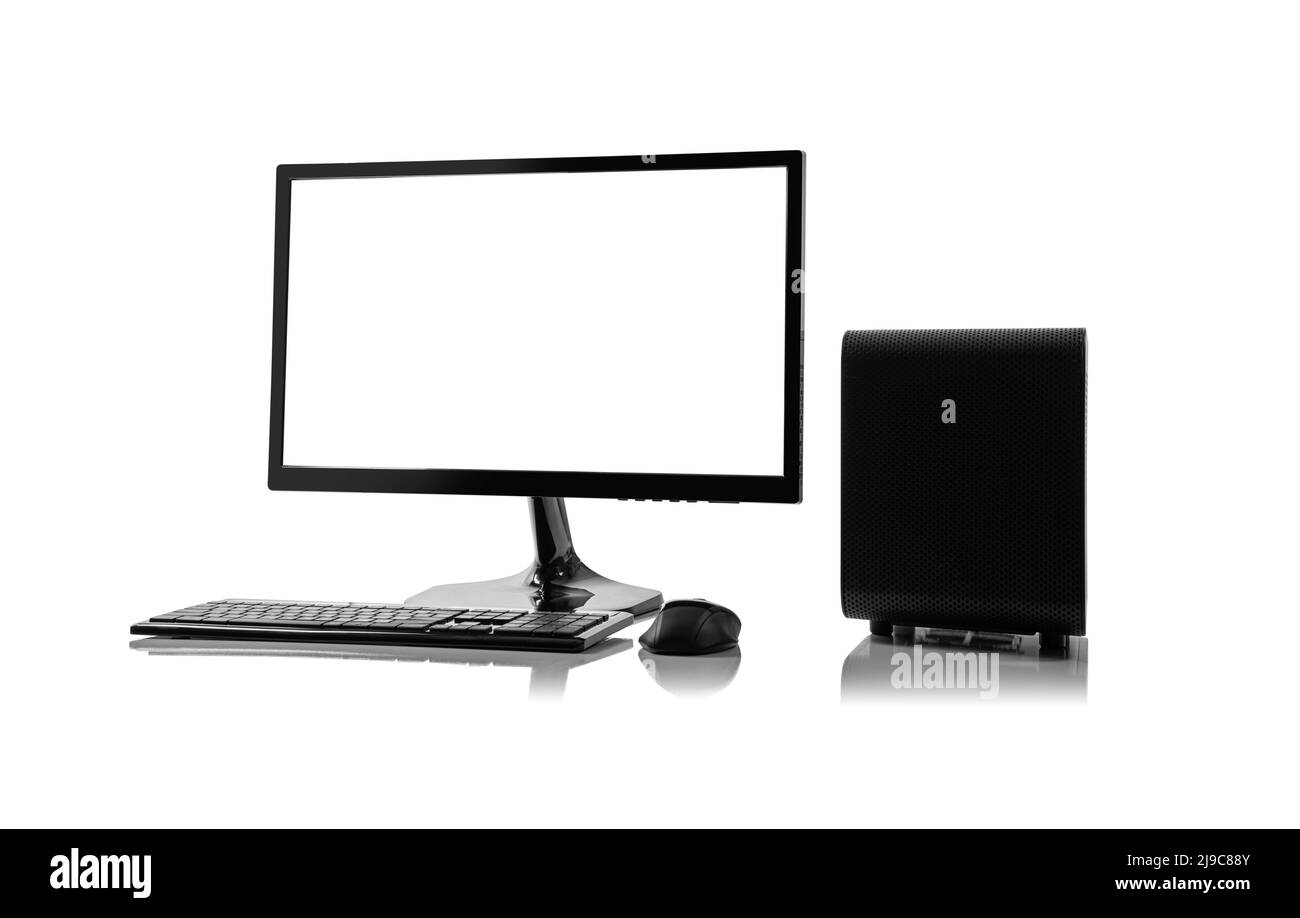 Personal computer isolated on white background Stock Photo - Alamy