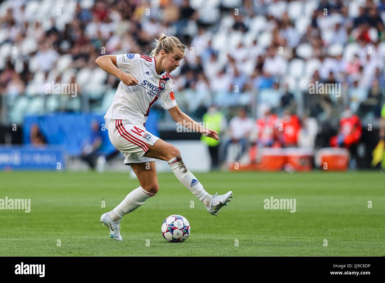 Ada Hegerberg of Olympique Lyonnais seen in action during the UEFA ...