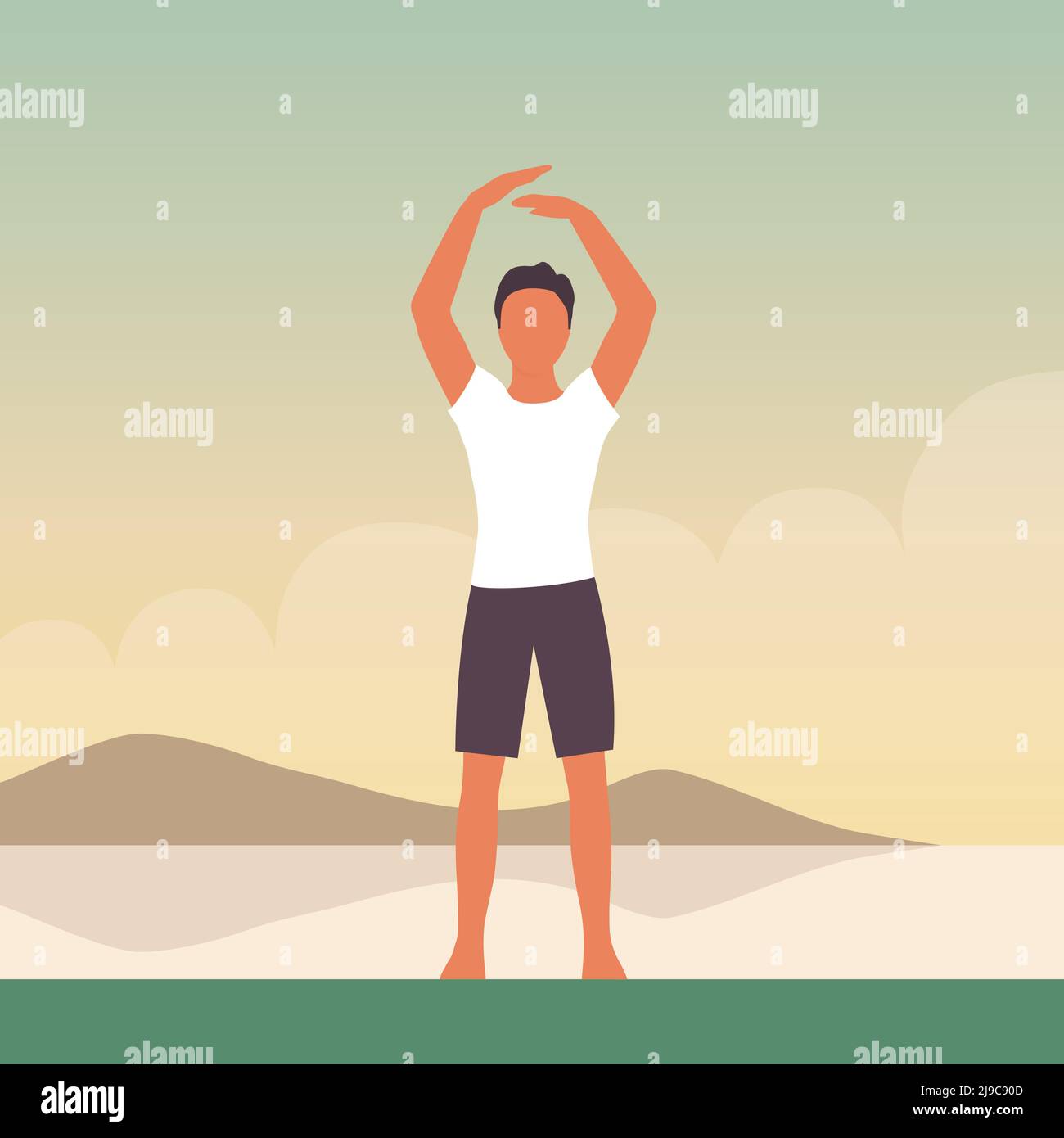 Young man is engaged in gymnastics. Body workout outdoor. Sports pose ...